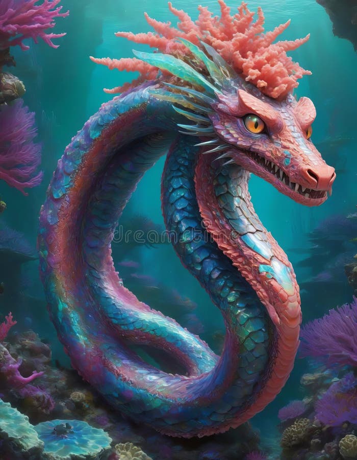 A Hyper-Realistic Cyberpunk Sea Creature Wallpaper Stock Illustration ...