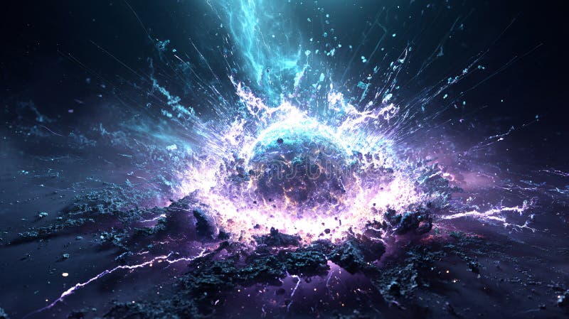 Atomic Explosion Aftermath with Plasma Shockwave and Debris Spread ...