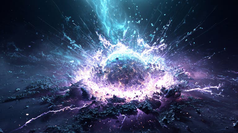 Atomic Explosion Aftermath with Plasma Shockwave and Debris Spread ...