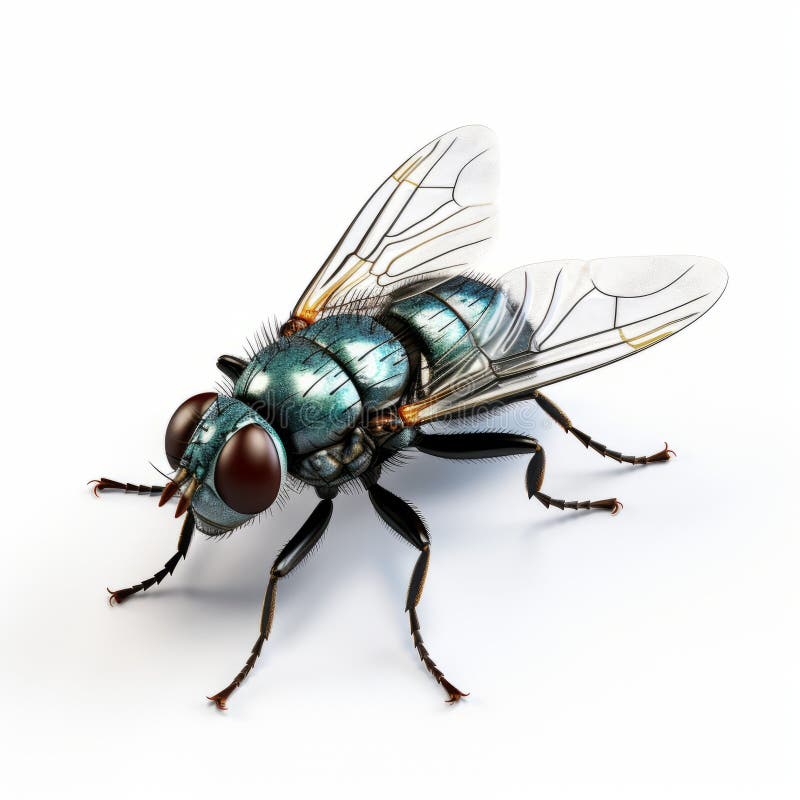 Hyper-realistic 3d Fly on White Background Stock Illustration ...