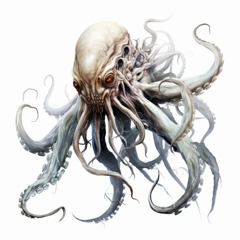 Hyper-realistic 2d Kraken Creature in Sci-fi Gothic Horror Style Stock ...