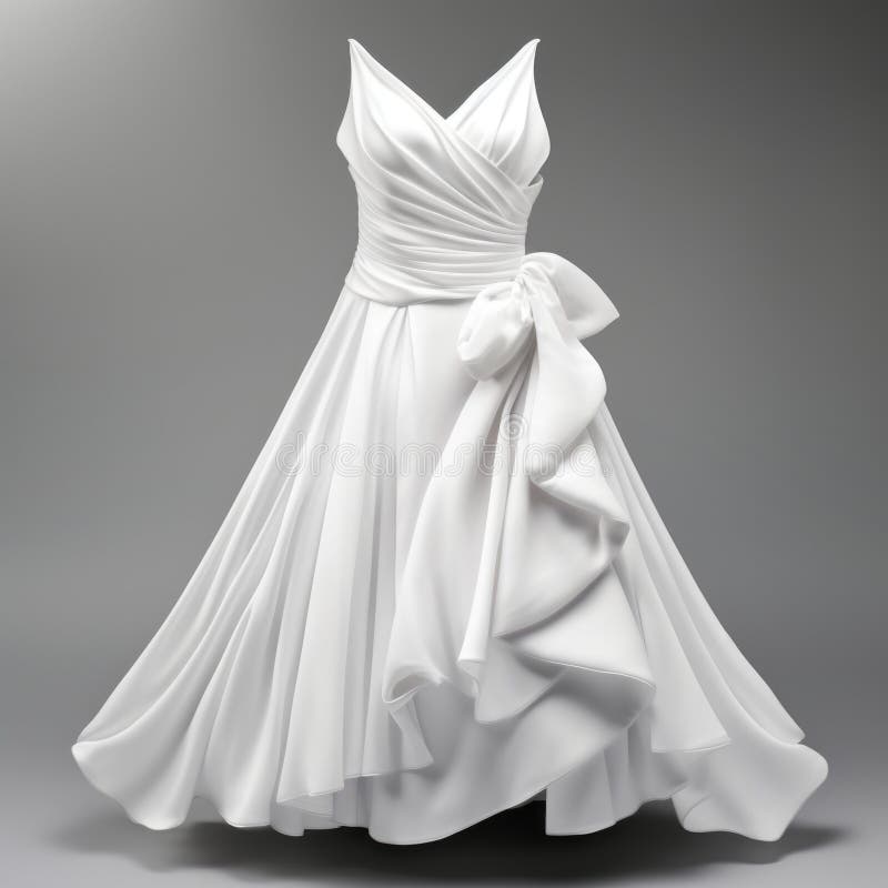 Hyper Realistic 3d Model of White Dress on Gray Background Stock ... Hyper Realistic 3d Model of White Dress on Gray Background Stock ...