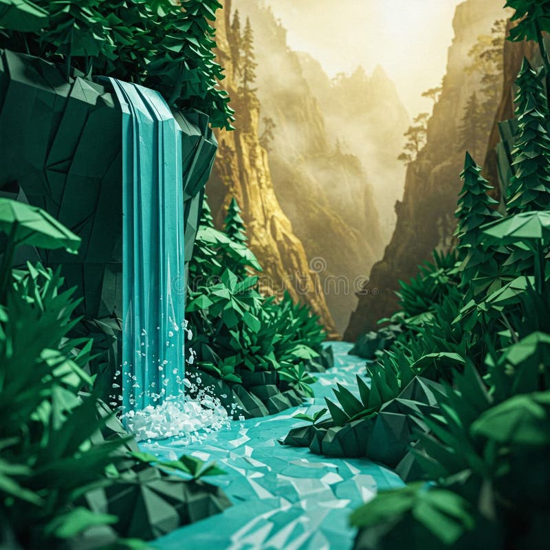 A Hyper-realistic 3D Origami Model of a Secluded Waterfall ...