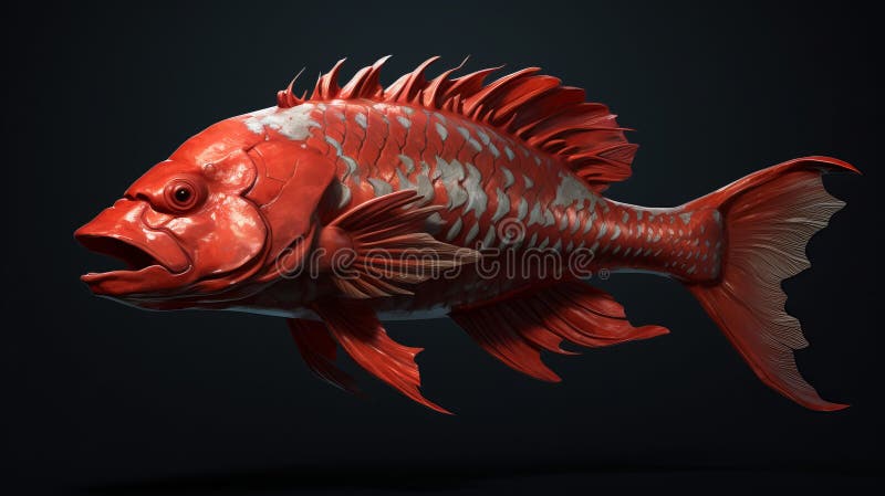 Hyper-realistic 3d Red Fish Renderings with Minimalistic Githyanki ...