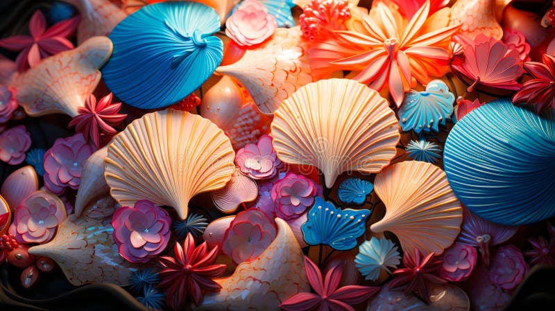 Hyper-Realistic 3D Render of Detailed Seashells a Digital Artwork Stock ...