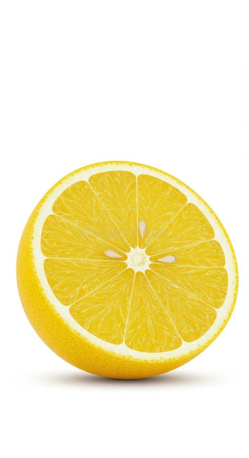 Hyper-Realistic 3D Render of a Fresh Lemon Sliced in Half on White ...