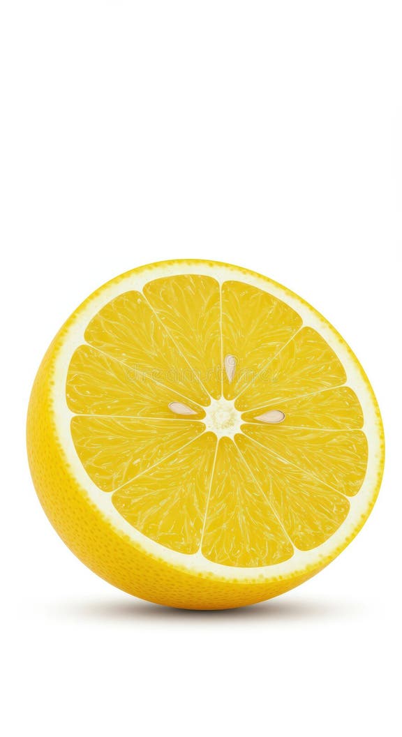 Hyper-Realistic 3D Render of a Fresh Lemon Sliced in Half on White ...