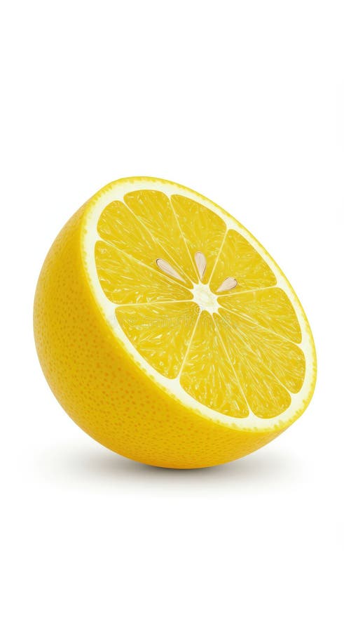 Hyper-Realistic 3D Render of a Fresh Lemon Sliced in Half on White ...