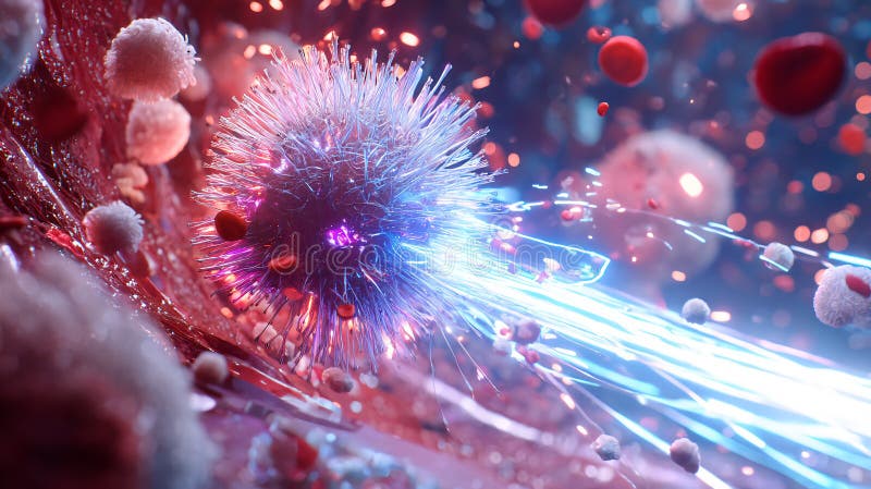 Complex Cellular Process Showing Immune Response within the Human Body ...