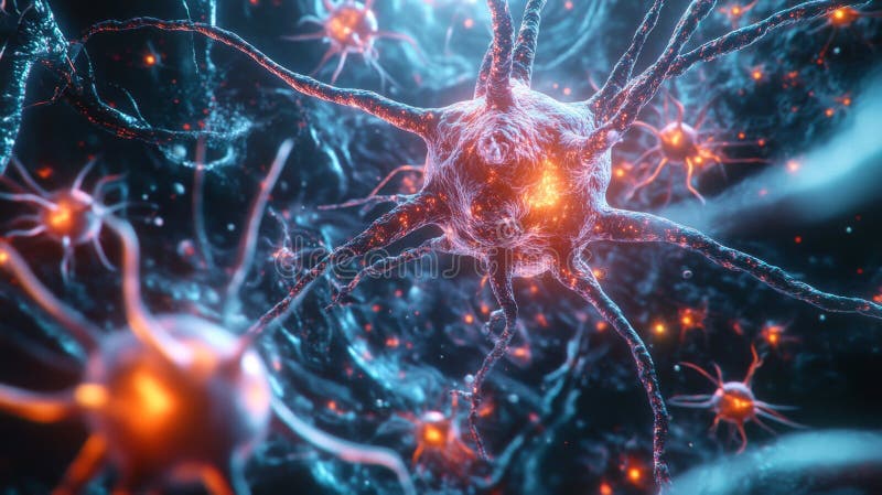 Hyper Realistic 3D Rendering of Neuroglia and Support Cells Stock ...