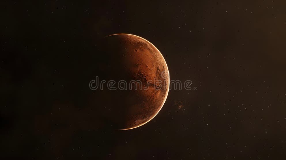 Hyper Realistic 3D Rendering of Planet Mars Stock Illustration ...