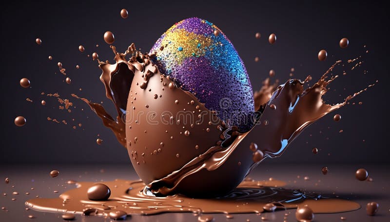 Hyper-realistic 3D Sketches of Whole Chocolate Easter Eggs in Cute and ...