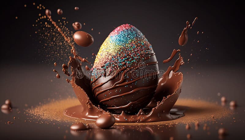 Hyper-realistic 3D Sketches of Whole Chocolate Easter Eggs in Cute and ...