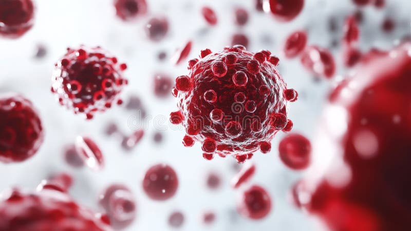Hyper Realistic 3D Visualization of Leukemia Cells in Motion Stock ...
