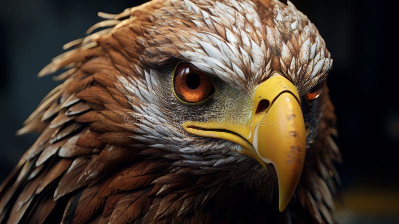 Hyper-realistic Dark Colored Eagle Head Rendered in Unreal Engine Stock ...