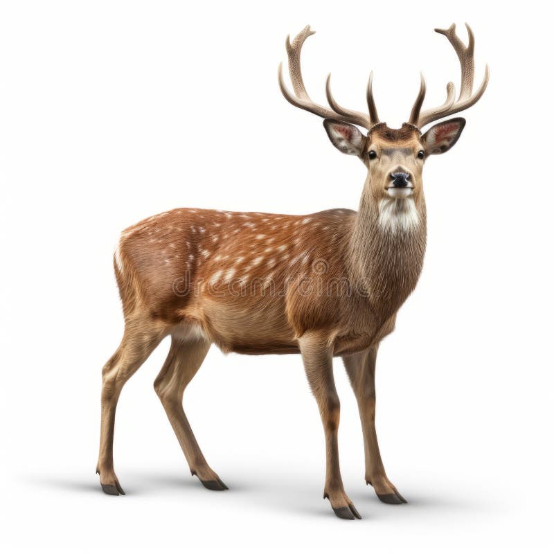 Hyper-realistic Deer Standing on White Background - Uhd Image Stock ...