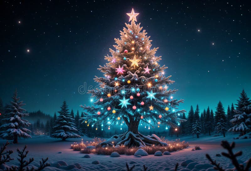 A Hyper-realistic Detailed Image of a Nighttime Scene Featuring a Large ...