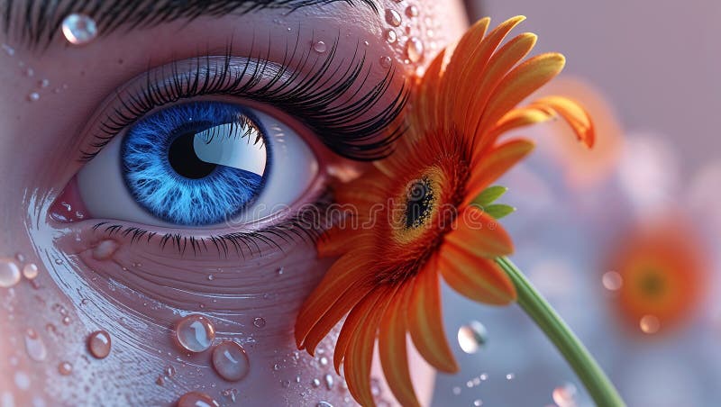 Hyper-Realistic Digital Artwork of Blue Human Eye with Intricate ...