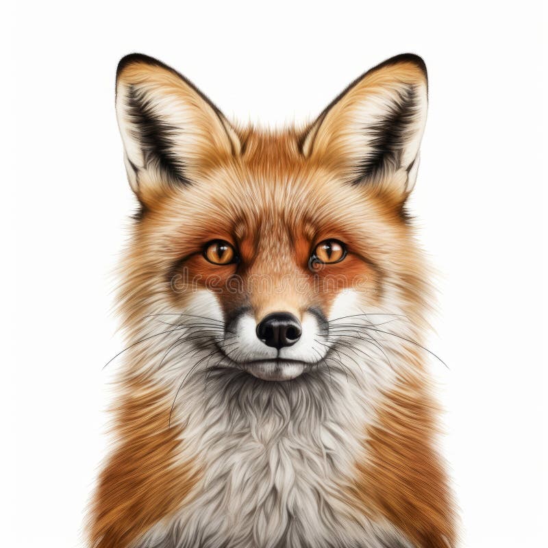 Hyper-realistic Digital Illustration of a Red Fox Close-up Stock ...