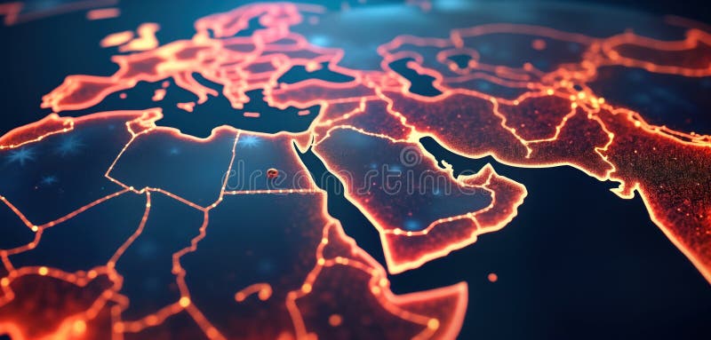 Hyper Realistic Digital Map Global Network Connectivity in Saudi Arabia ...
