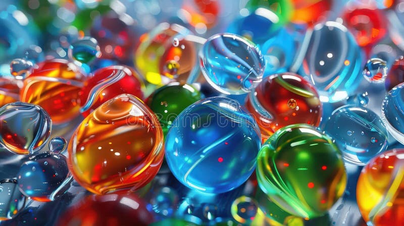 Hyperrealistic Digital Painting of Glass Marbles Stock Image - Image of ...