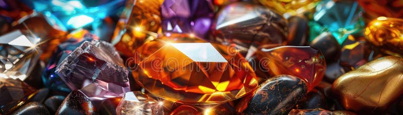Hyperrealistic Digital Painting of Various Gemstones Stock Photo ...