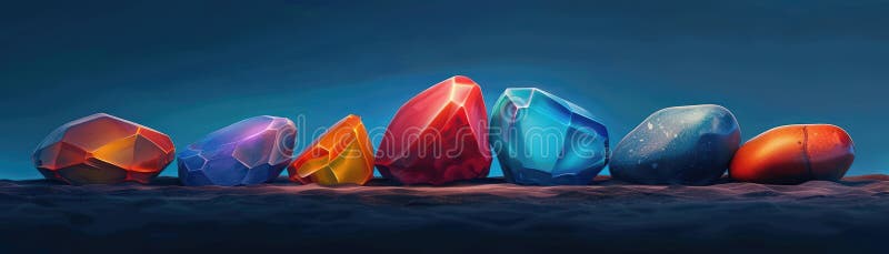 Hyperrealistic Digital Painting of Various Gemstones Stock Image ...