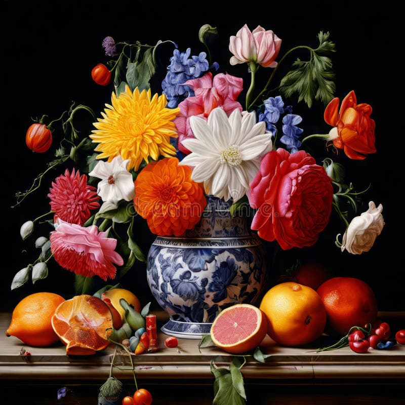 A Hyper Realistic Drawing of a Still Life Arrangement Capturin Stock ...