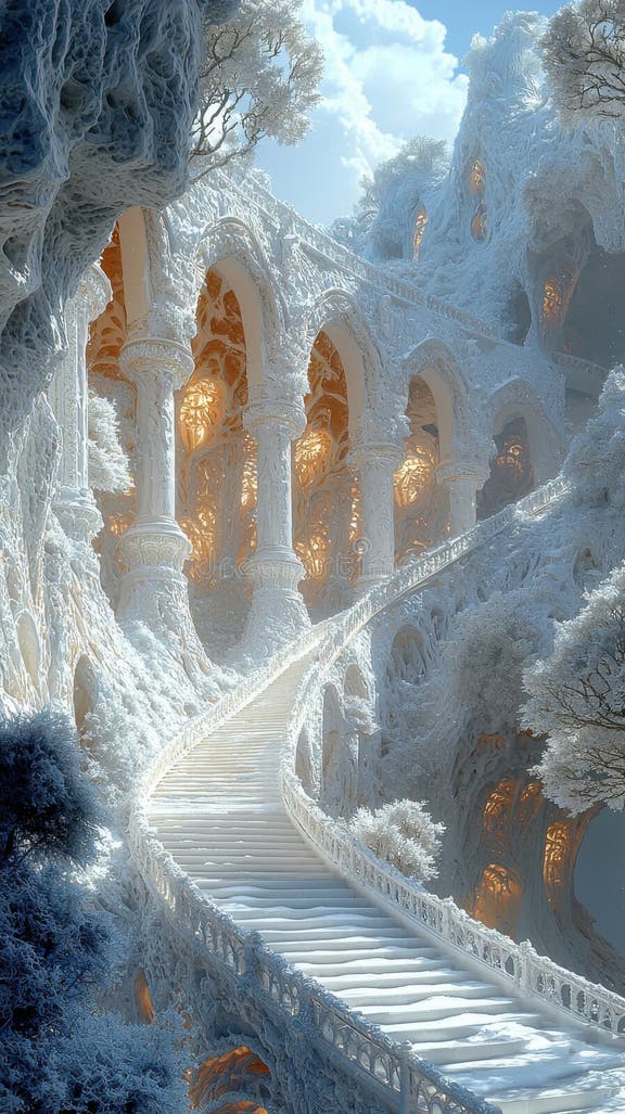 Hyper Realistic Dreamscape of Endless Archways and Staircases ...