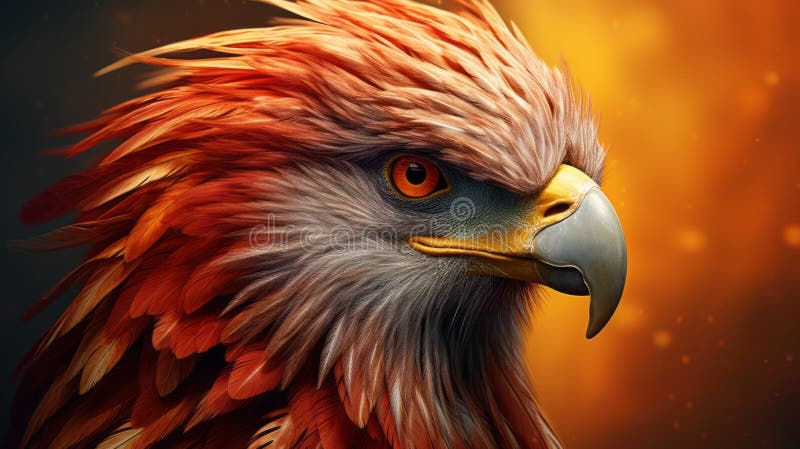 Hyper-realistic Eagle on Fire: Vray Tracing Illustration with Bold ...