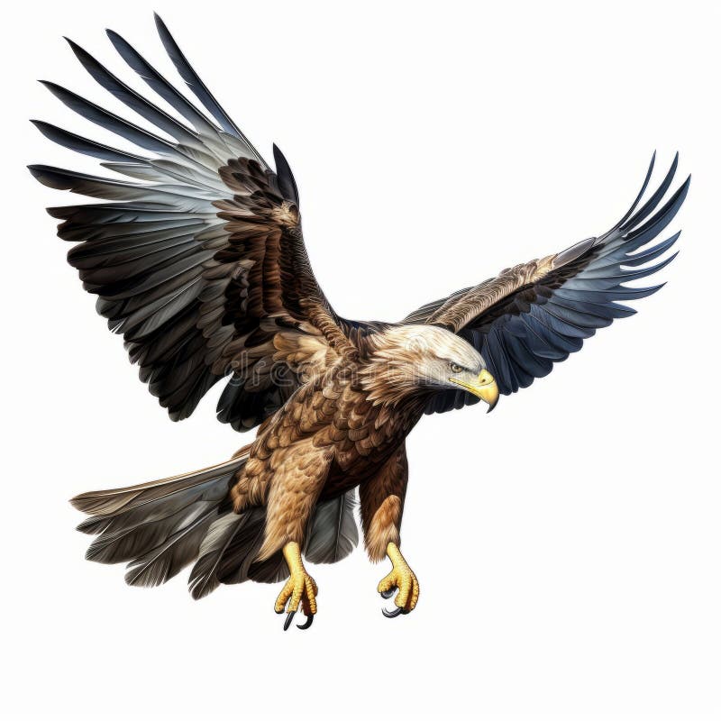 Hyper-realistic Eagle Illustration: Majestic Eagle Hunting in Lively ...