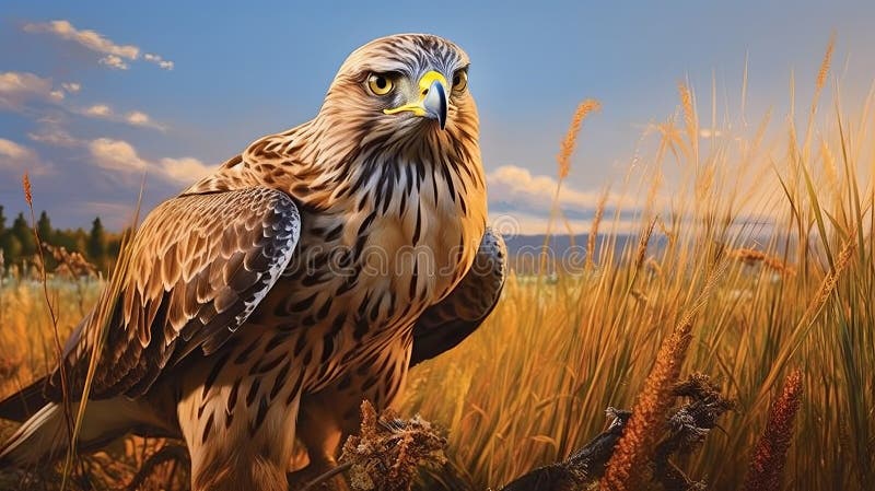 Hyper-realistic Eagle Illustration Watching Sunset in Xbox 360 Graphics ...