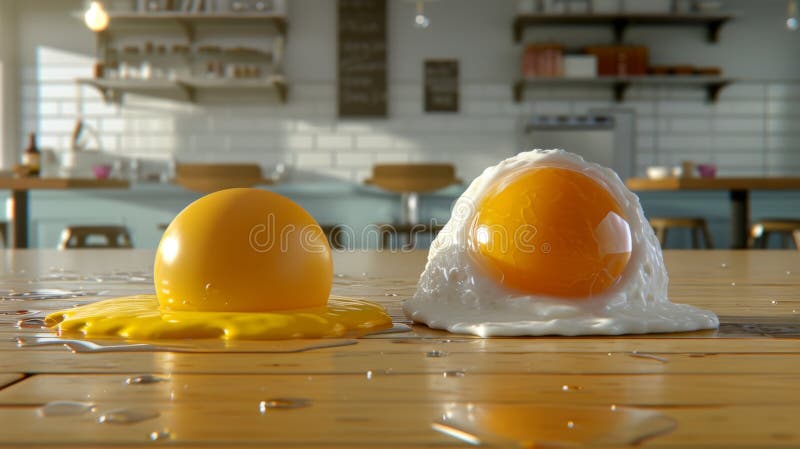 Hyper-realistic Eggs with Glossy Textures on a Table Stock Photo ...