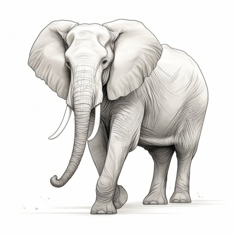 Hyper-realistic Elephant Illustration: Detailed, Clean, and Sharp Comic ...