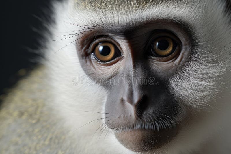 Hyper Realistic Extreme Close Up Face Monkey. Generative AI Stock Image ...
