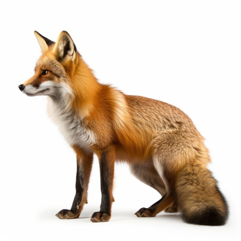 Hyper-realistic Fox on White Background: Authentic National Geographic ...