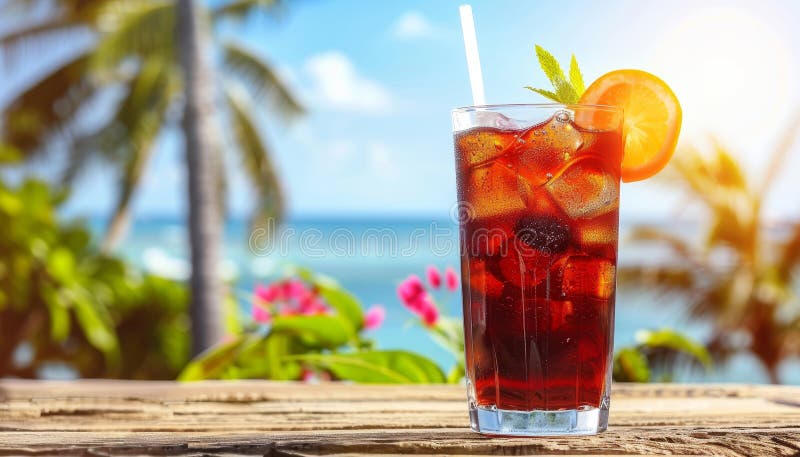 Hyper Realistic Fruit Punch Advertising Poster on Light Blue Sky ...