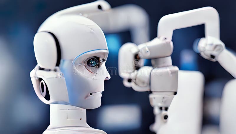 Hyper Realistic Futuristic Illustration of a Robot Stock Illustration ...