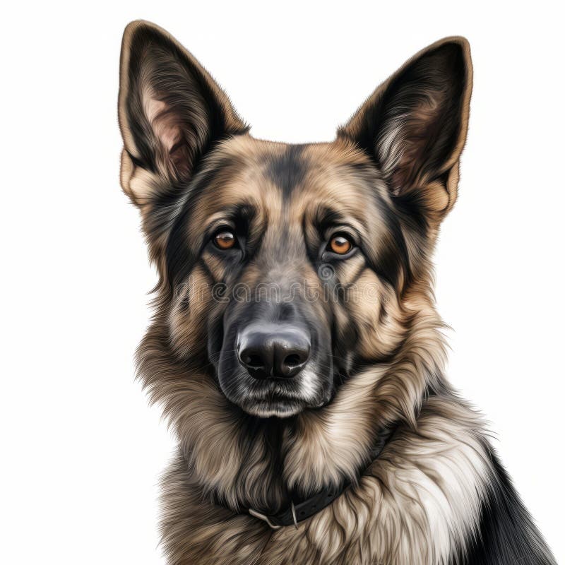 Hyper-realistic German Shepherd Dog Illustration in 8k Resolution Stock ...