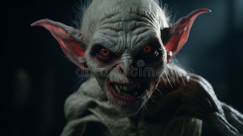 Hyper-realistic Goblin with Terrifying Features in Dark Environment ...