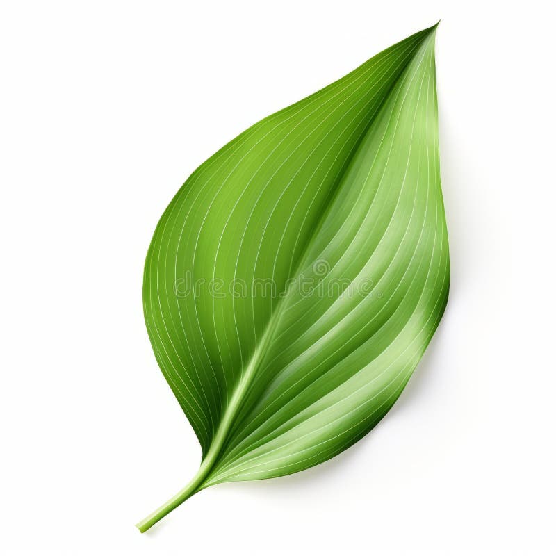 Hyper-realistic Green Leaf on White Background Stock Illustration ...