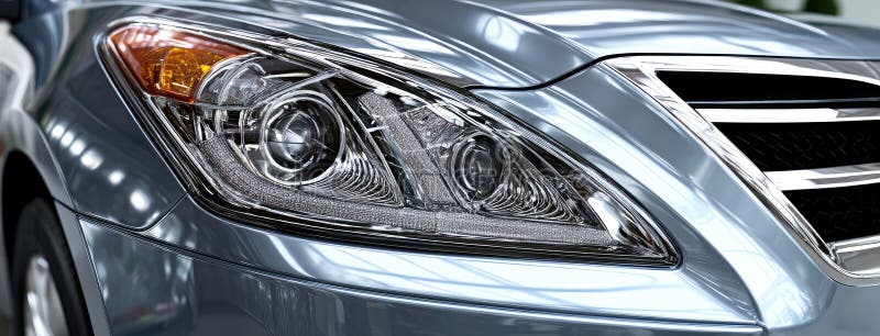A Hyper-realistic Highlights a Shiny Silver SUV with Detailed Lighting ...