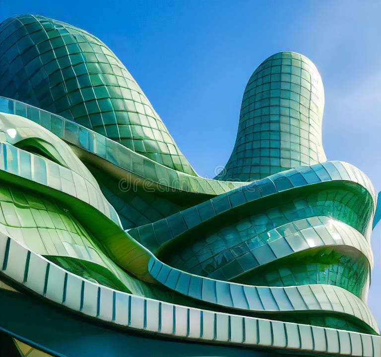 Hyper-realistic Illustration of a Futuristic Building. Stock Image ...