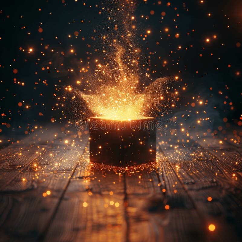 Hyper Realistic Illustration of Glowing Magic Light Particles Bursting ...