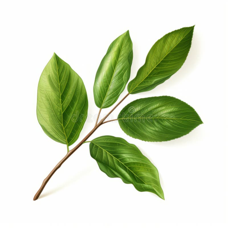 Hyper-realistic Illustration of Green Tree Branch and Leaf Stock ...