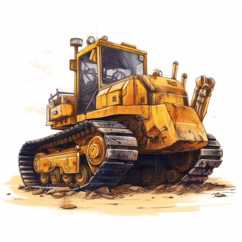 Hyper-realistic Illustration of a Post-apocalyptic Bulldozer Stock ...