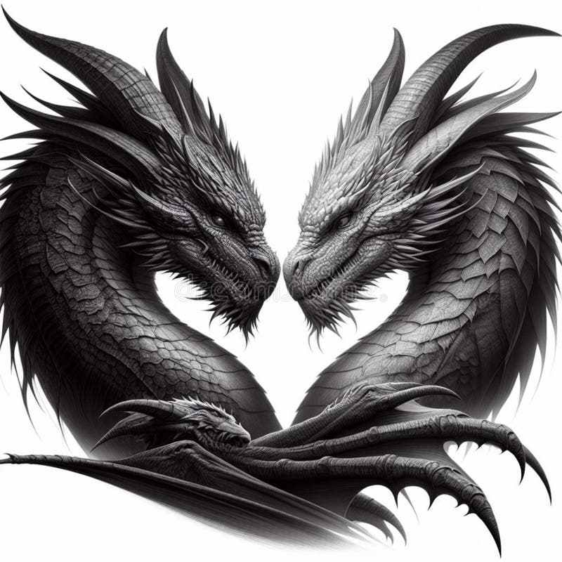 Hyper-Realistic Illustrations. Beautiful Dragon Stock Illustration ...