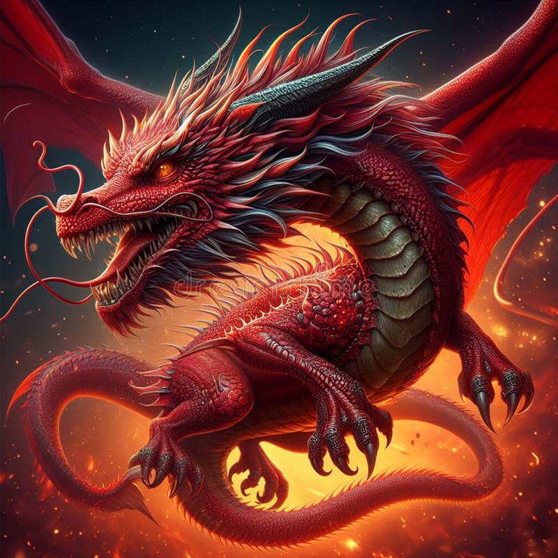 Hyper-Realistic Illustrations. Beautiful Dragon Stock Illustration ...