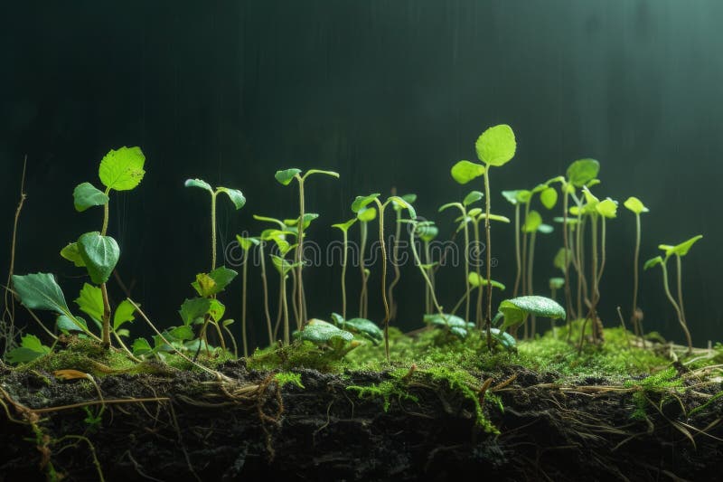 Diverse Seedlings in Hyper Realism Stock Illustration - Illustration of ...
