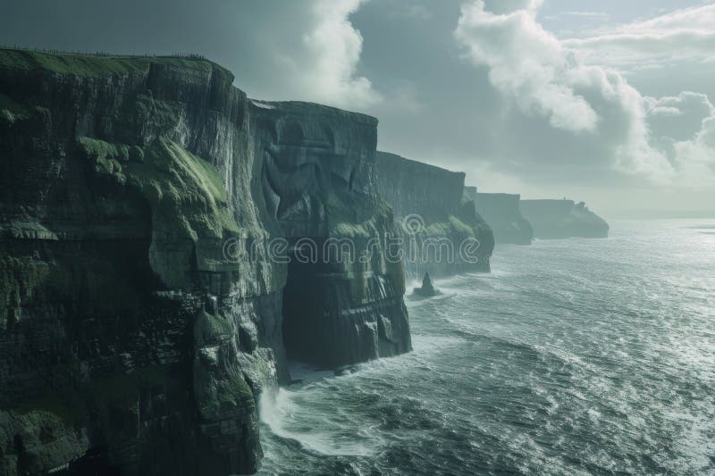 Breathtaking Cliffs of Moher View Stock Illustration - Illustration of ...